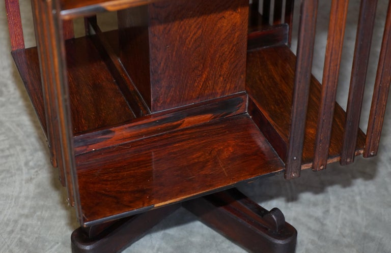 Circa 1900 Edwardian Hardwood Revolving Bookcase Sheraton Inlaid Book ...