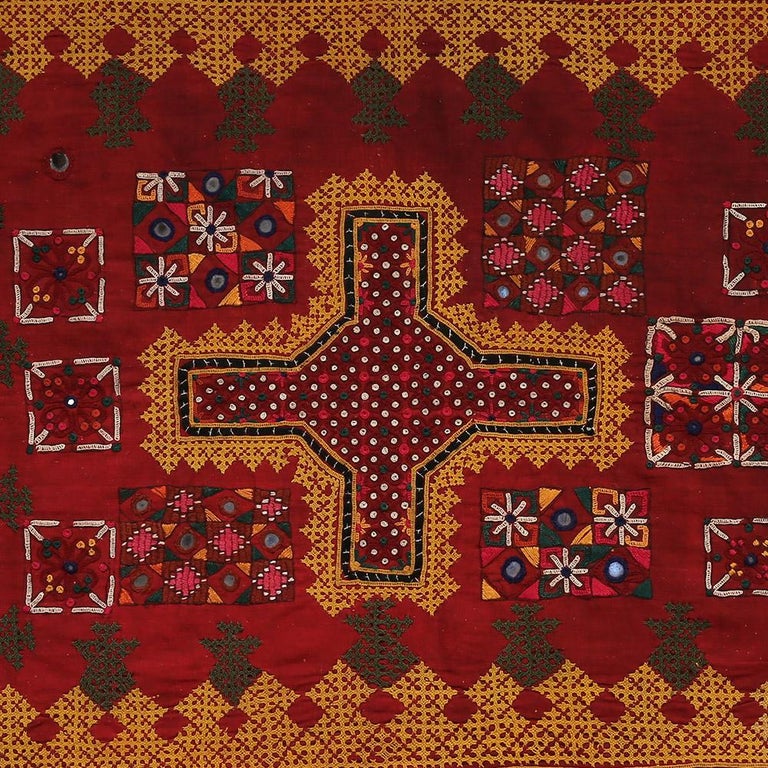 Embroidered Cradle Cloth 'Ghodiyu', Gujarat, India, circa 1900 For Sale ...
