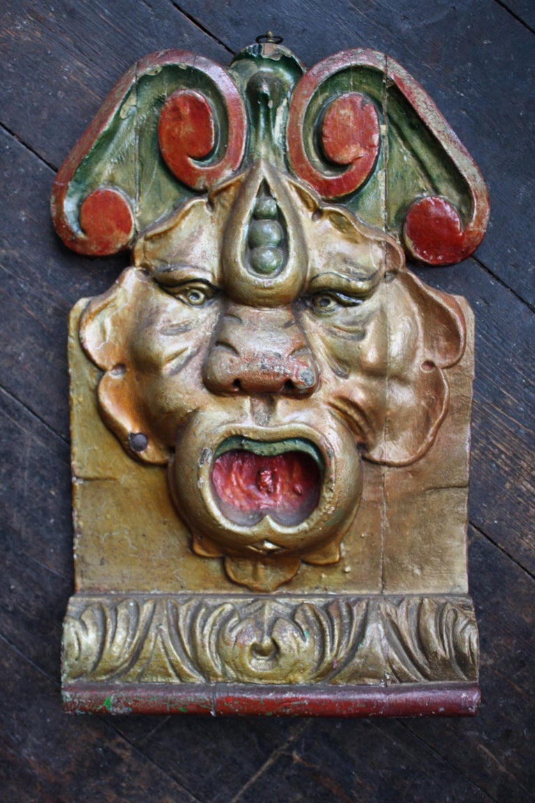 Circa 1900 English Grotesques Carved Fairground Panel Orton and Spooner ...