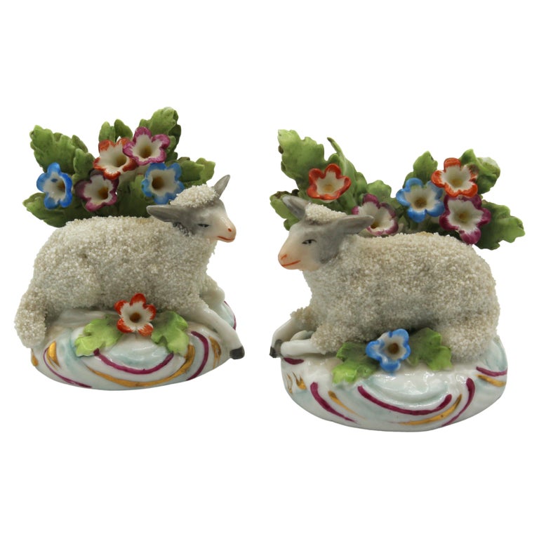 Circa 1900 Recumbent Sheep with Bocages by Samson For Sale at 1stDibs