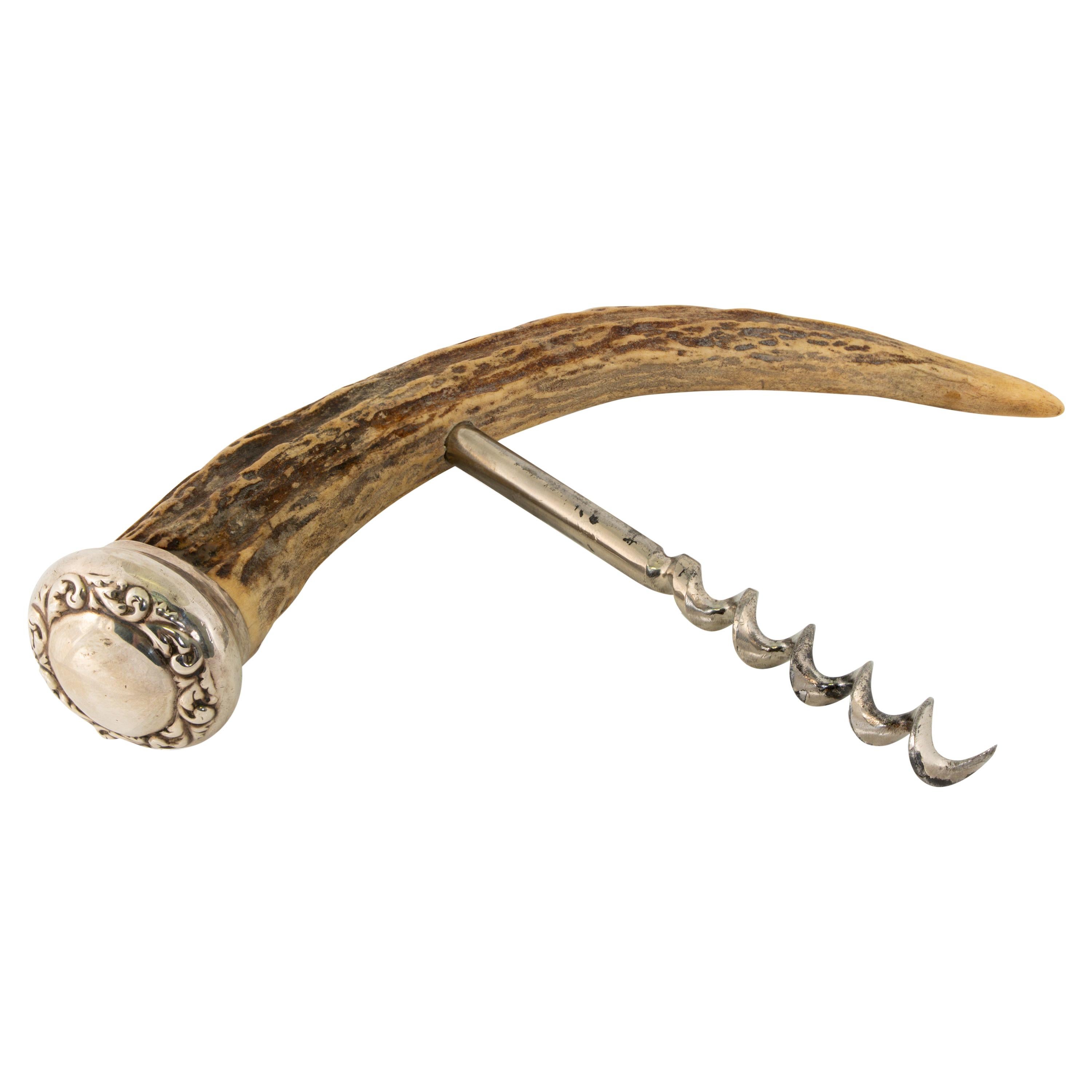 Antique Sterling and Antler Bar Accessories at 1stDibs