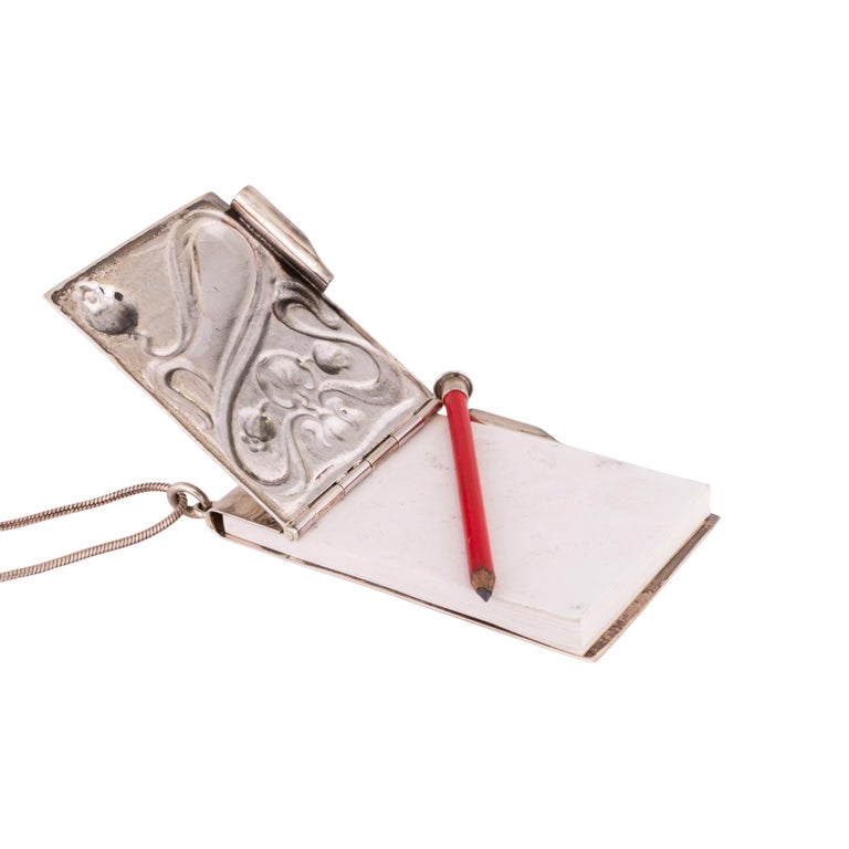 Victorian Silver Notepad with Neck Chain, circa 1900 at 1stdibs