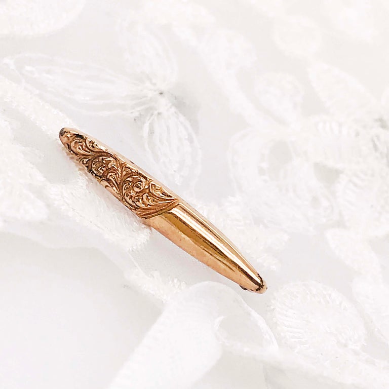 Rose Scroll Pin, Scroll, Rose Gold Brooch with Hand Engraving, circa ...