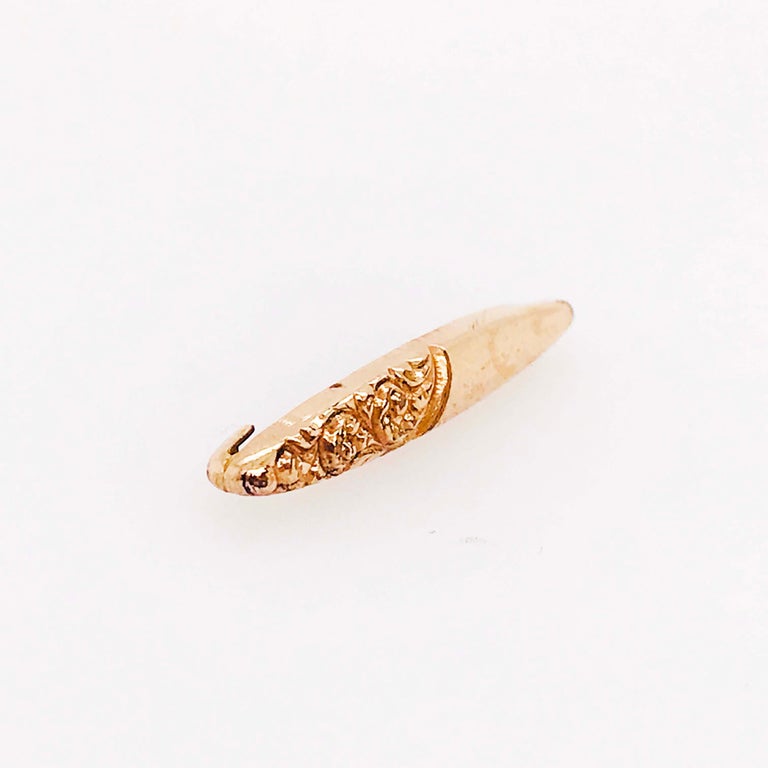 Rose Scroll Pin, Scroll, Rose Gold Brooch with Hand Engraving, circa ...