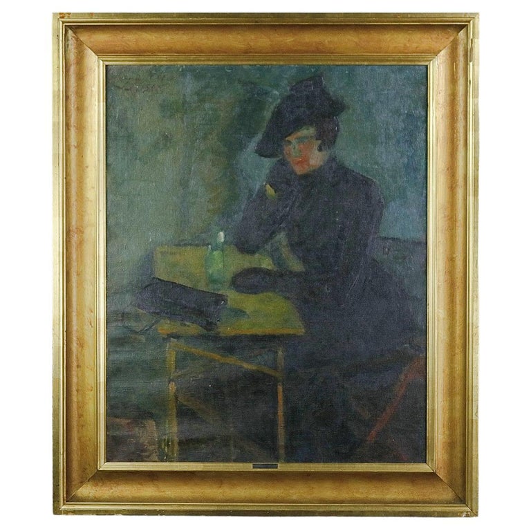 Circa 1910 Danish Oil Painting on Canvas by Artist Immanuel Ibsen '1887 ...