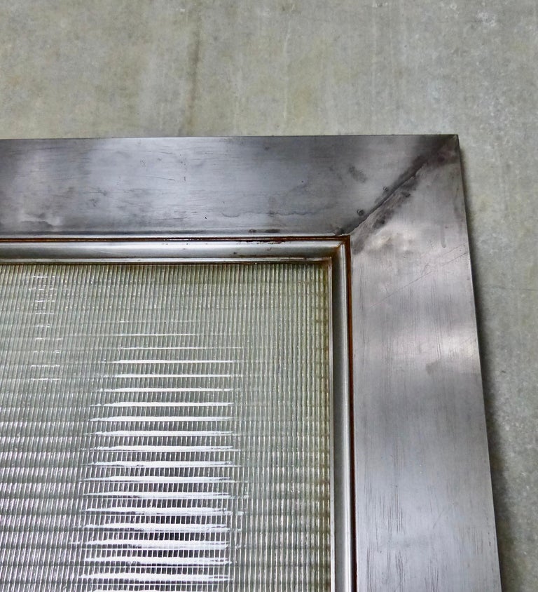 Steel Door with Original Ribbed/Reeded Glass Panel, circa 1910 at 1stDibs