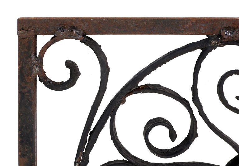 Circa 1910s Reclaimed NYC Wrought Iron Panel with Radial Design and ...