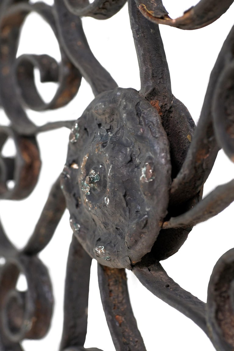 Circa 1910s Reclaimed NYC Wrought Iron Panel with Radial Design and ...