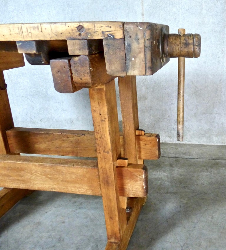 Maple Workbench with Vice, circa 1920-1930 at 1stDibs