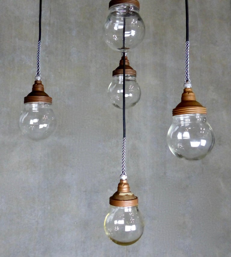 Copper Benjamin Pendant Lights, circa 1920 at 1stDibs