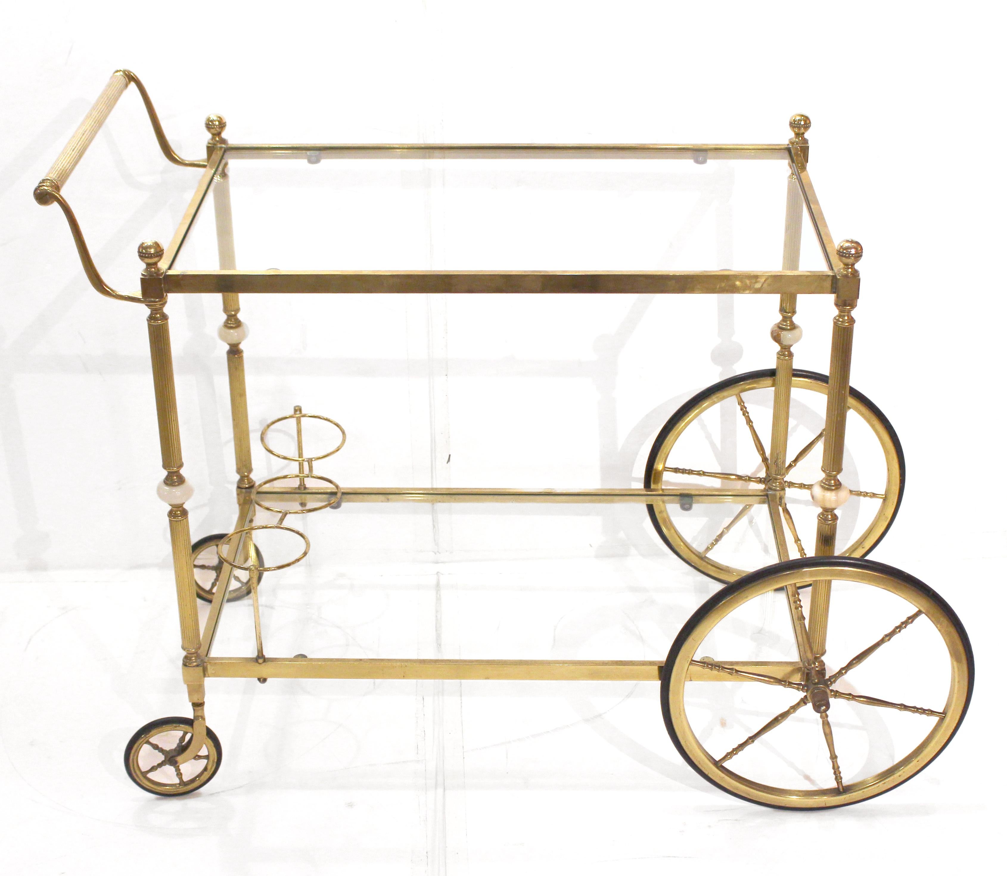 Circa 1920's-30s Anglo-French Brass and Glass Drinks Trolley For Sale ...