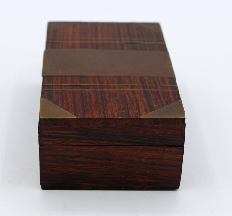 Circa 1920s English Rosewood and Brass Box For Sale at 1stDibs