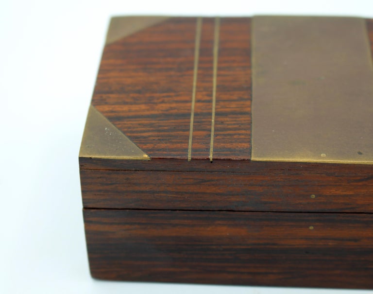 Circa 1920s English Rosewood and Brass Box For Sale at 1stDibs