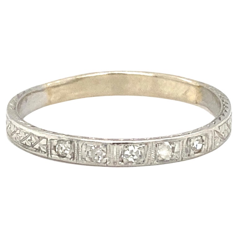 Circa 1920s Five Stone Diamond Art Deco Wedding Band in Platinum For ...
