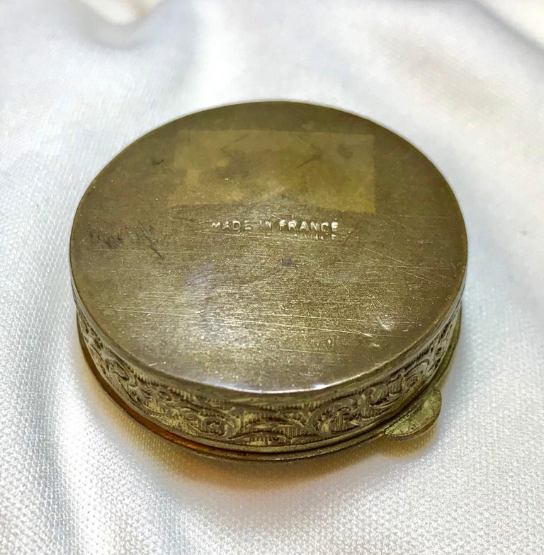 Circa 1920s Ornate French Jeweled and Enameled Powder Compact For Sale ...