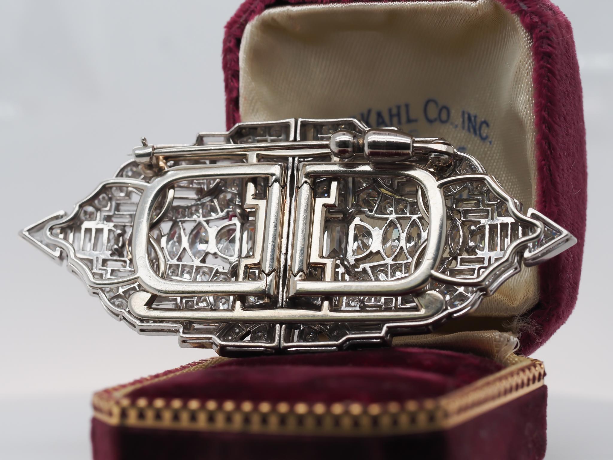 Circa 1920s Platinum and Diamond Art Deco Double Clip Pin Brooch ...