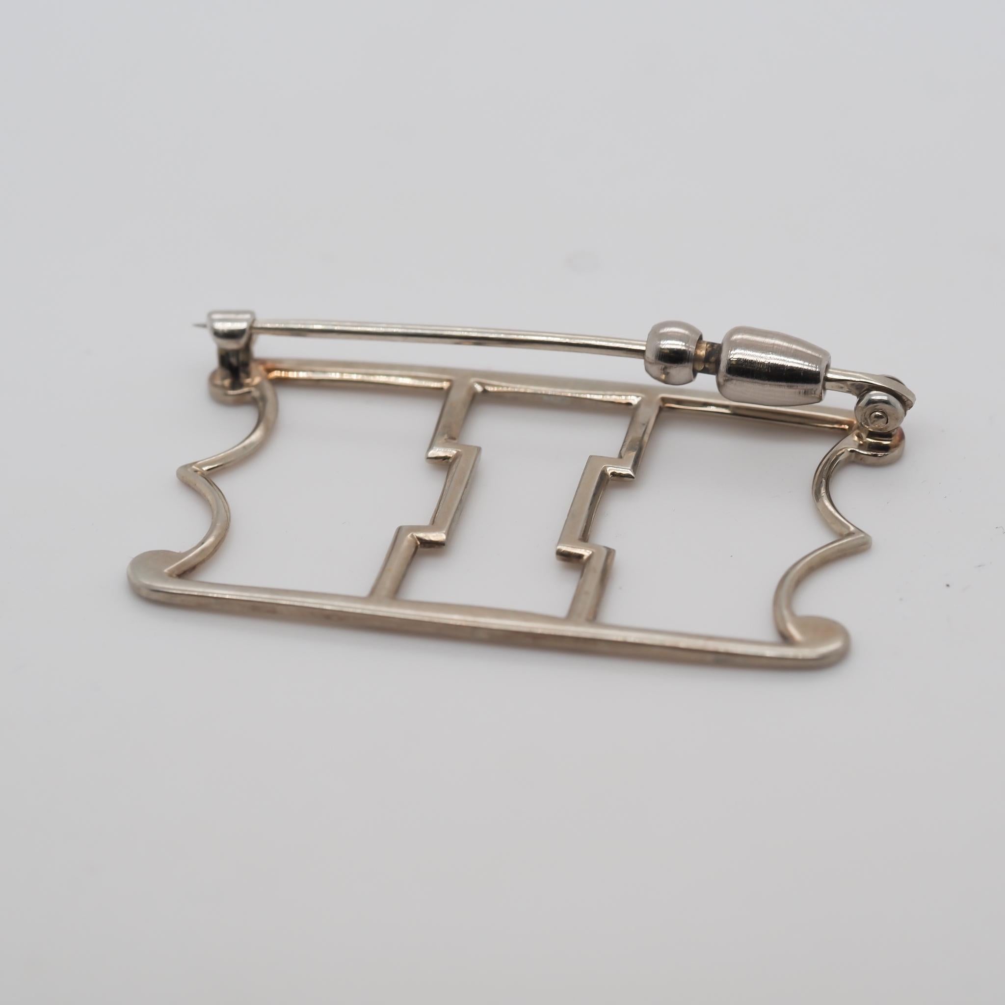 Circa 1920s Platinum and Diamond Art Deco Double Clip Pin Brooch ...