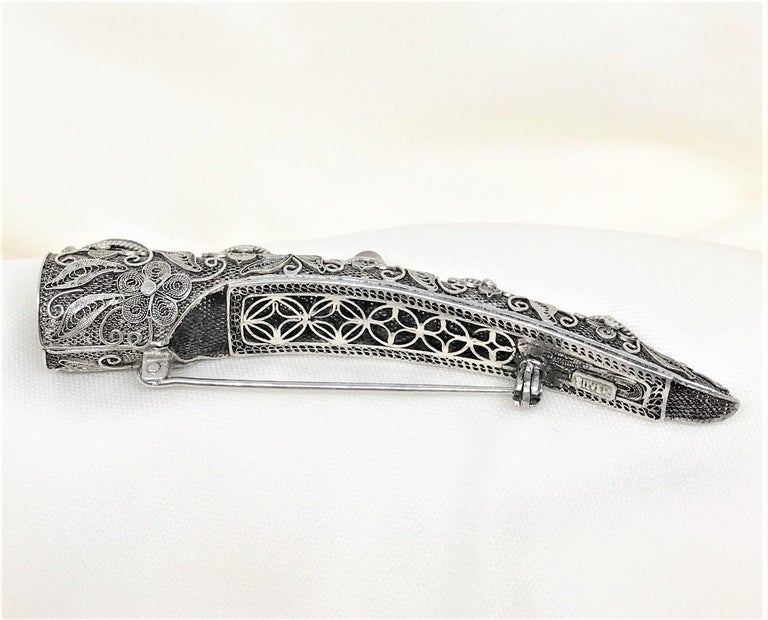 Circa 1930s Chinese Sterling Silver and Jade Nail Cover Brooch For Sale ...