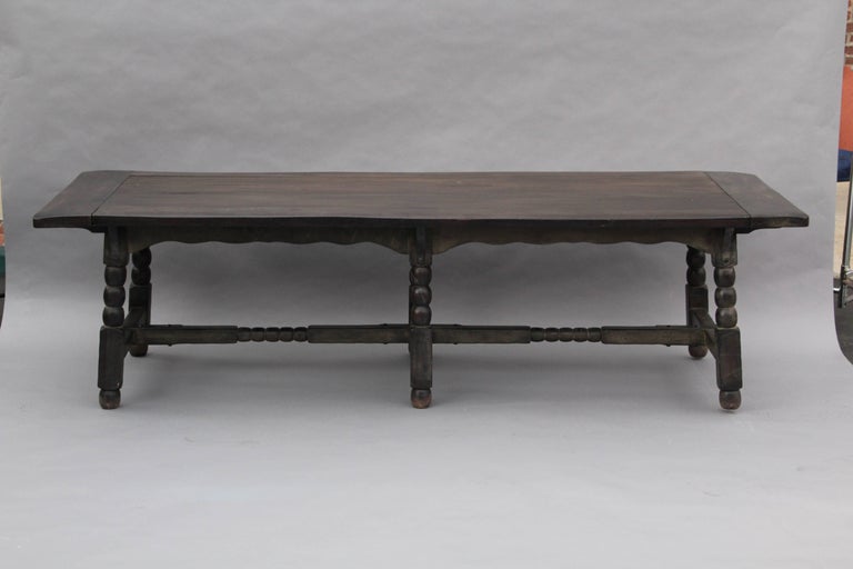 Long Rancho Signed Monterey Table with Six Leafs, circa 1930s at 1stDibs