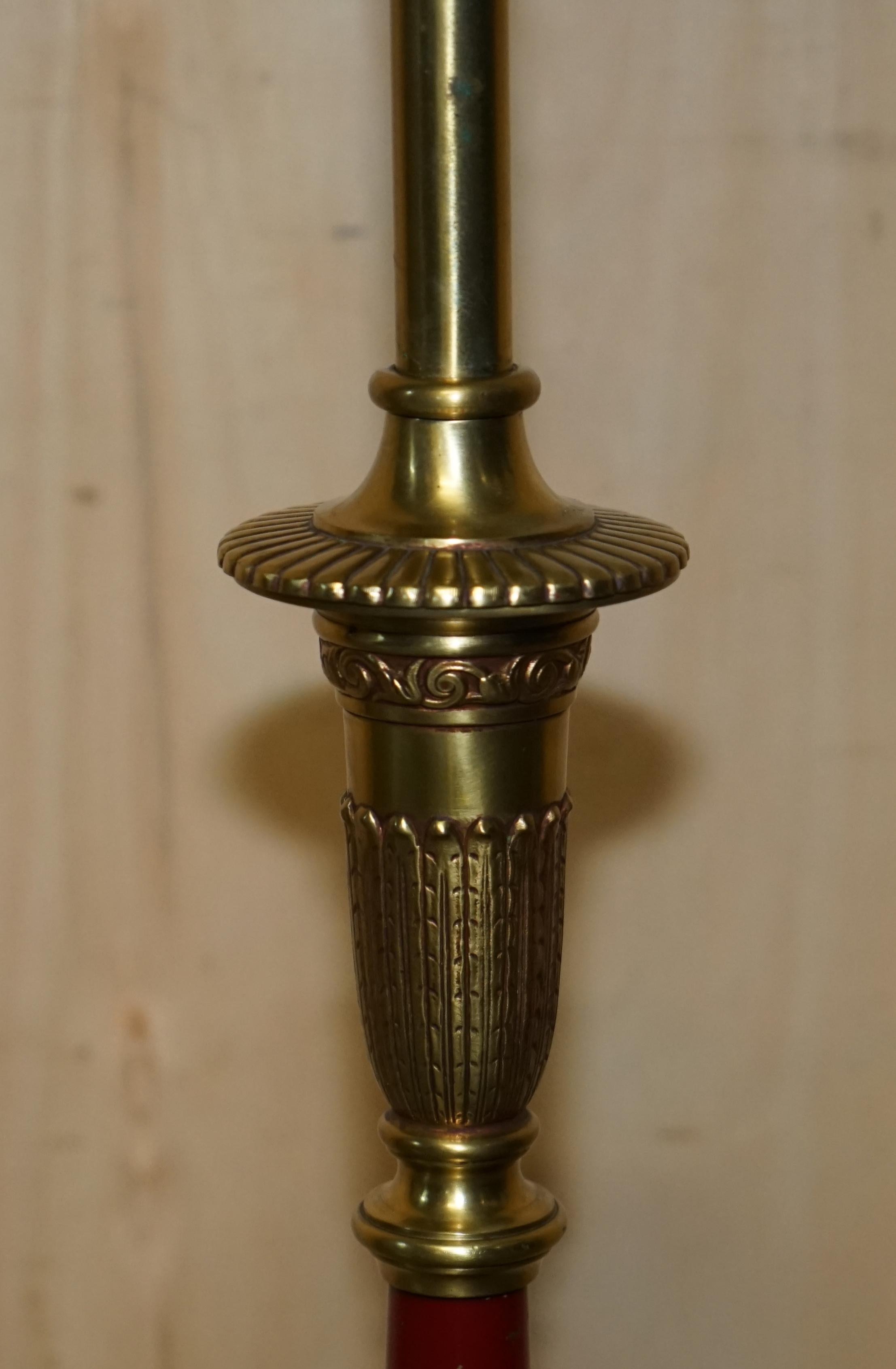 circa 1930s Regency Brass Hand Painted Floor Standing Lamp Lion Hairy ...