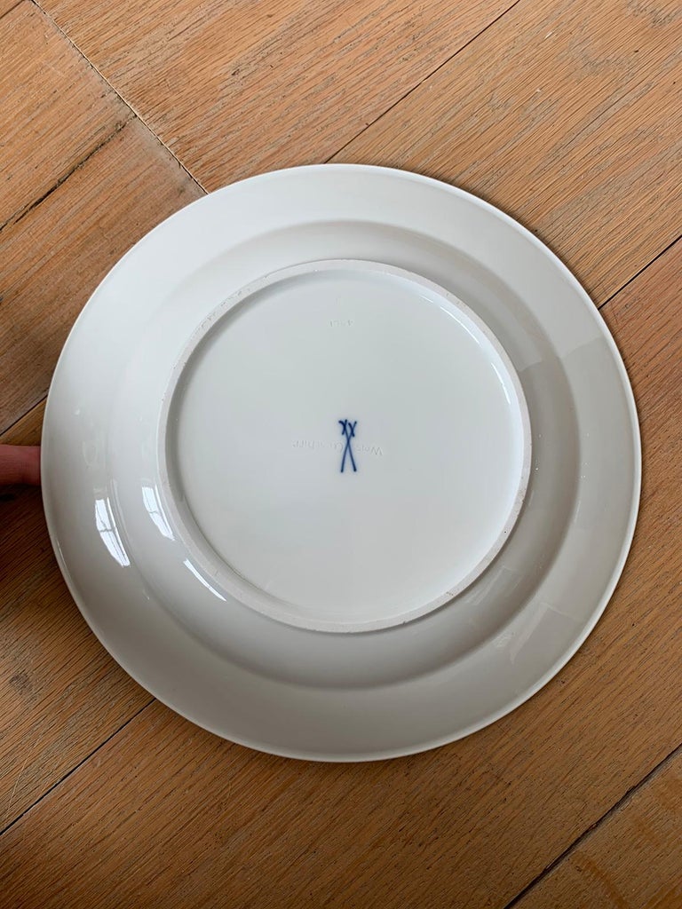 Marked Meissen "Weiss Geschirr" German White Porcelain Plate, circa ...