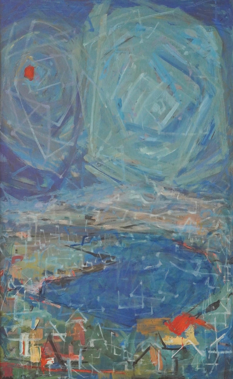 Circa 1959 Abstract Landscape Oil on Board by Doris Mae Totten Chase ...