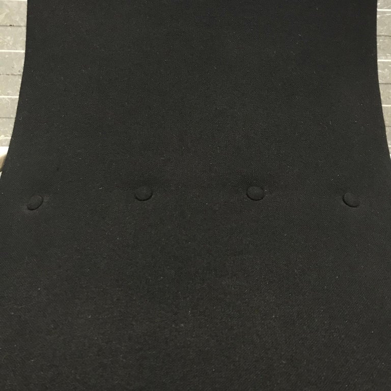 Elegant Infinitely Adjustable Easy Chair in Black Fabric and White Wood ...