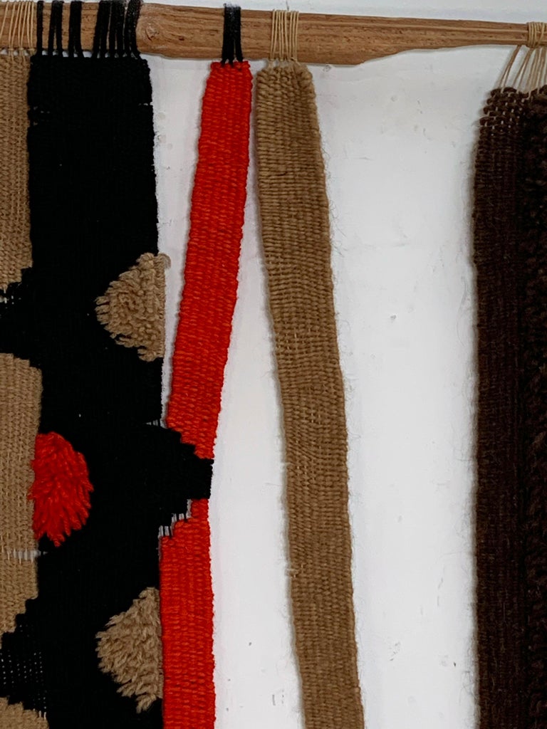Handmade Woven Wall Hanging Textile Art, circa 1960s For Sale at 1stDibs