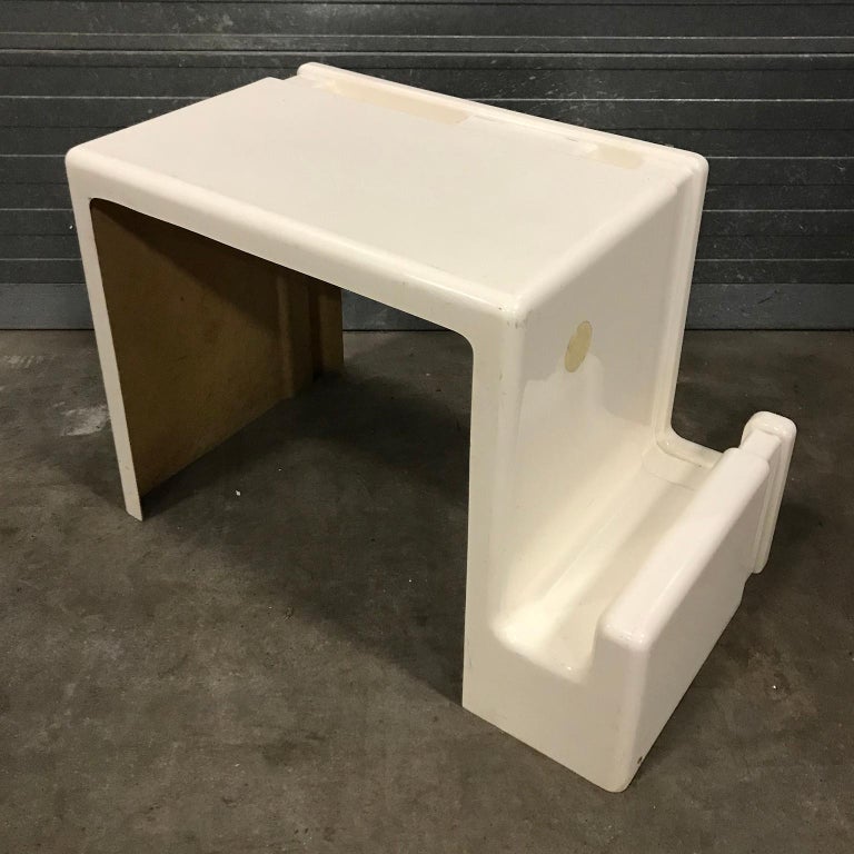 Rare 1970s Off-White Plastic Children Desk with Stool, circa 1970 For ...