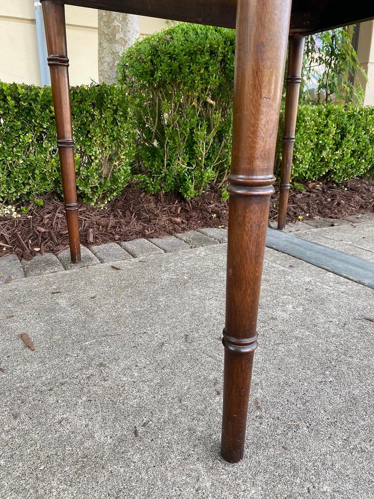 Circa 1970s American Square Bamboo Game Table with Leather Chess Board ...
