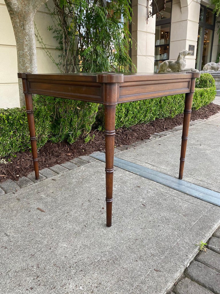 Circa 1970s American Square Bamboo Game Table with Leather Chess Board ...