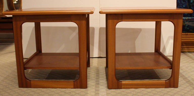 Circa 1970s English Mid-Century Modern Pair of 2-Tier Side Tables For ...