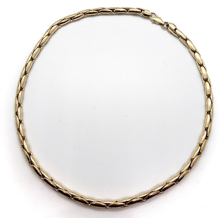 Boston Link "Bullet Train" Choker Necklace in Yellow Gold, circa 1990 ...