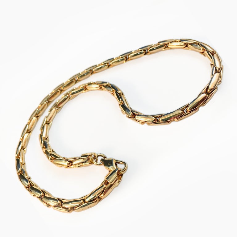 Boston Link "Bullet Train" Choker Necklace in Yellow Gold, circa 1990 ...