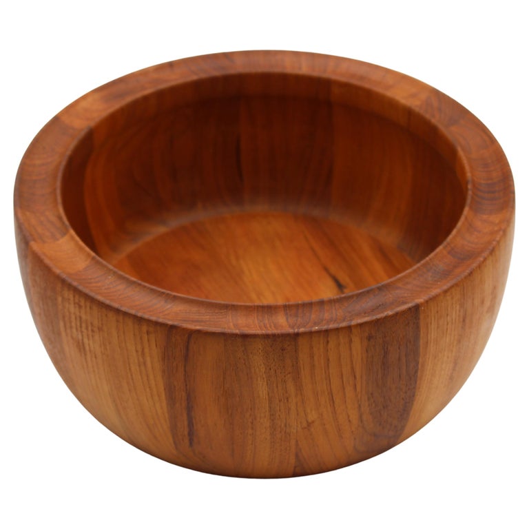 Circa 1990 Staved Teak Salad Bowl For Sale at 1stDibs