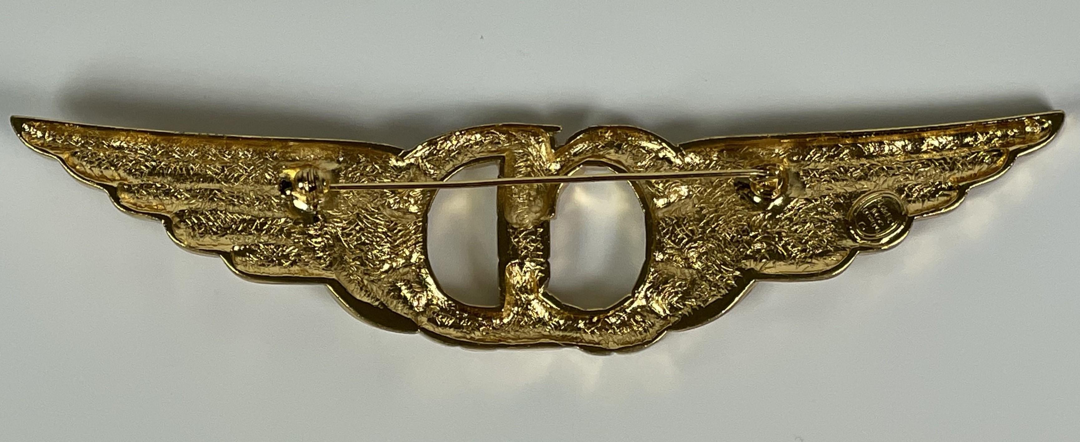 Circa 2001 Christian Dior by John Galliano Huge Gold Crystal Logo ...