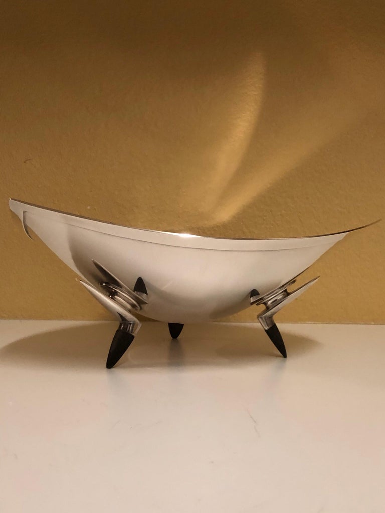 Delta Bowl in Sterling and Ebony by Donald Colflesh for Gorham, circa ...