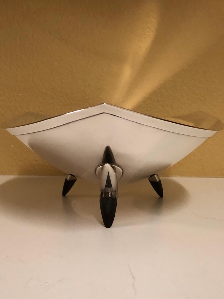Delta Bowl in Sterling and Ebony by Donald Colflesh for Gorham, circa ...