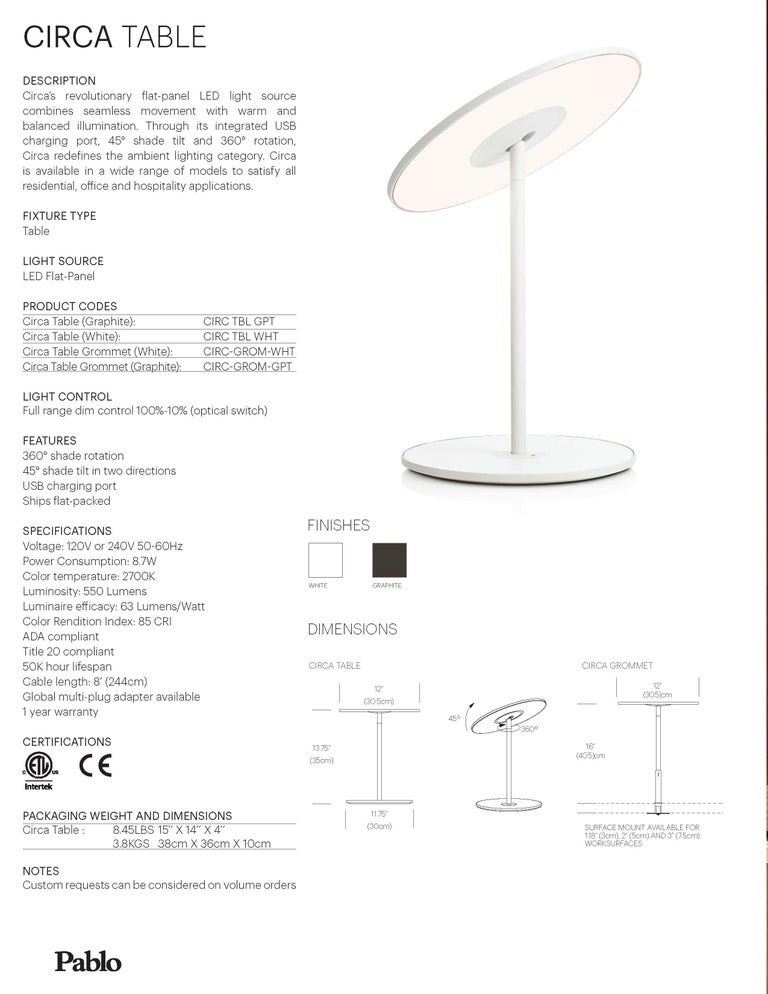 Circa Table Lamp in White by Pablo Designs For Sale at 1stDibs