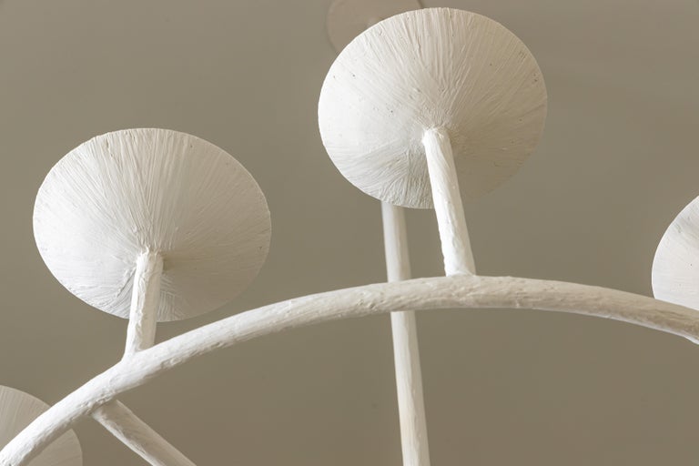 Circle of 8 Cups Plaster Chandelier For Sale at 1stDibs