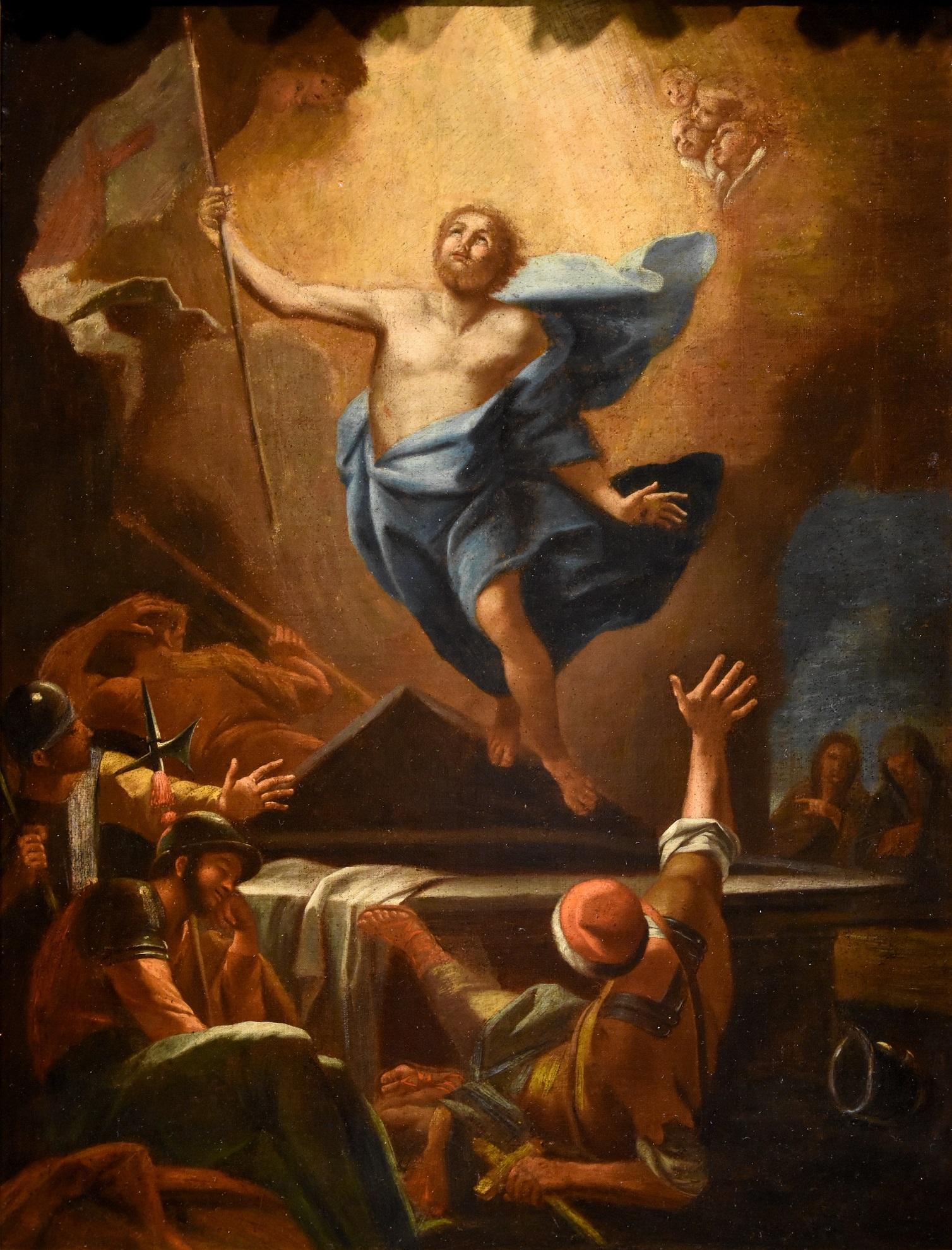Resurrection Christ Maratta Paint Oil on canvas 17/18 Century Old master Roma For Sale at 1stDibs
