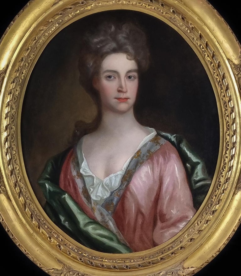 (Circle of) Godfrey Kneller - Portrait of a Lady in a Pink Dress and ...