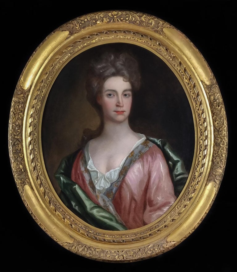 (Circle of) Godfrey Kneller - Portrait of a Lady in a Pink Dress and ...