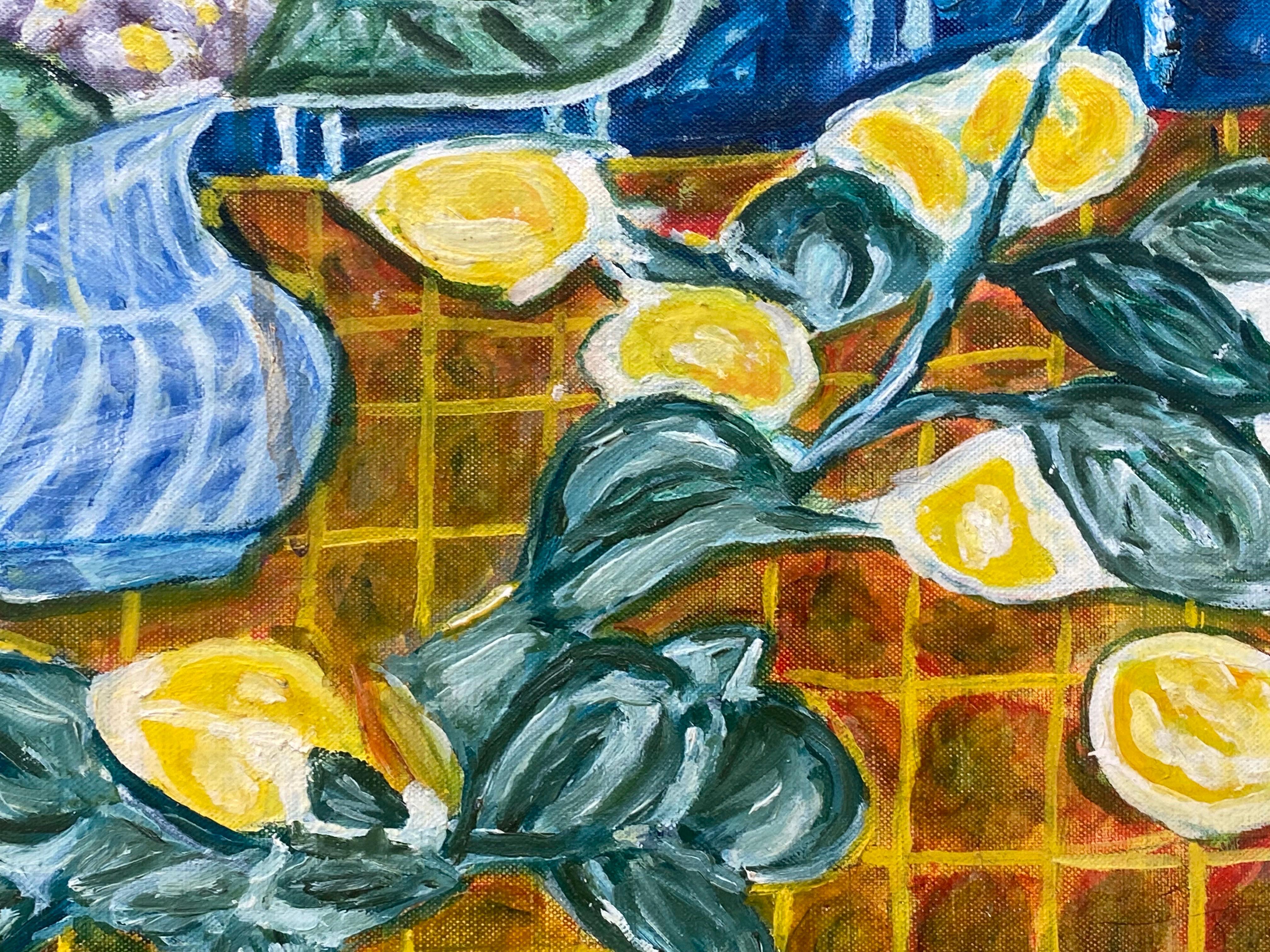 Still Life of Lemons, Beautiful French Modernist 20th Century Oil ...
