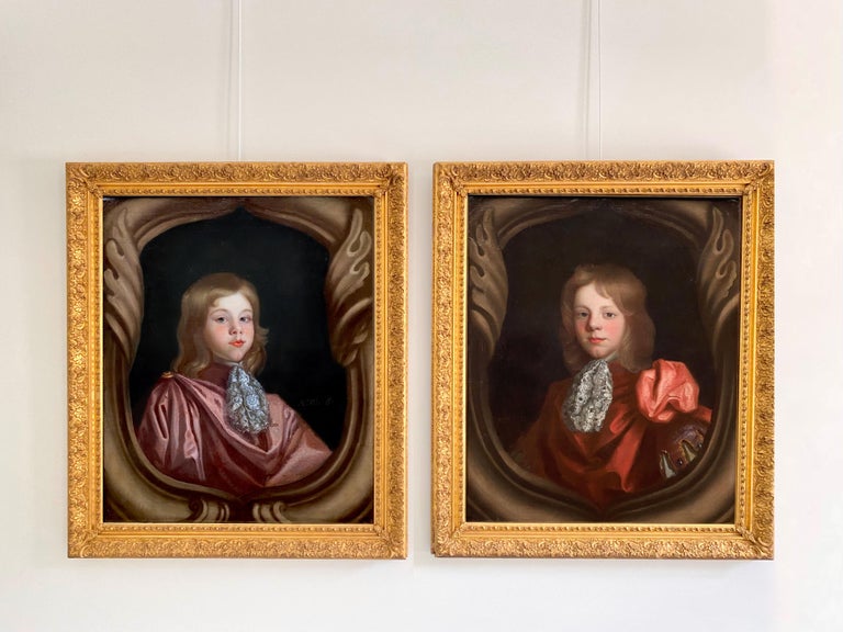 (Circle of) Mary Beale - Pair of 17th century British Portraits of the ...