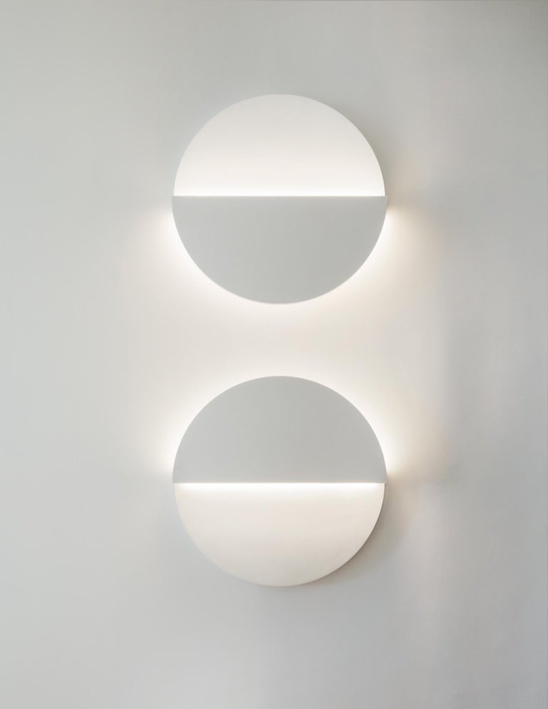 Circle Sconce in White Corian For Sale at 1stDibs