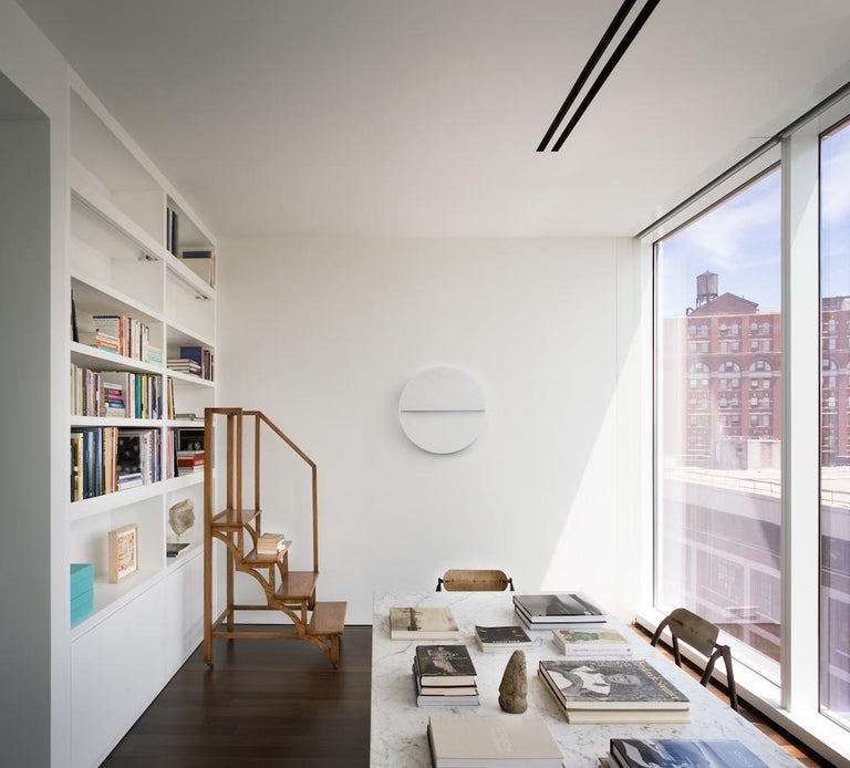 Circle Sconce Light and Sculpture in White Corian For Sale at 1stDibs