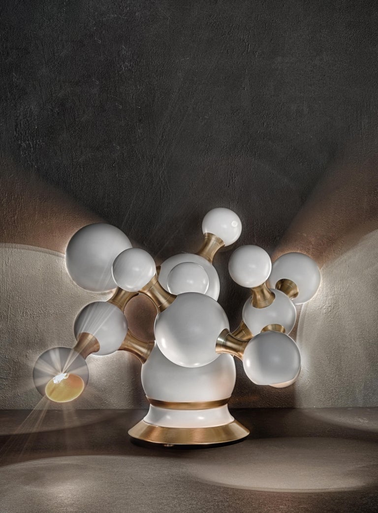 Atomic Table Light in Brass and Steel For Sale at 1stDibs