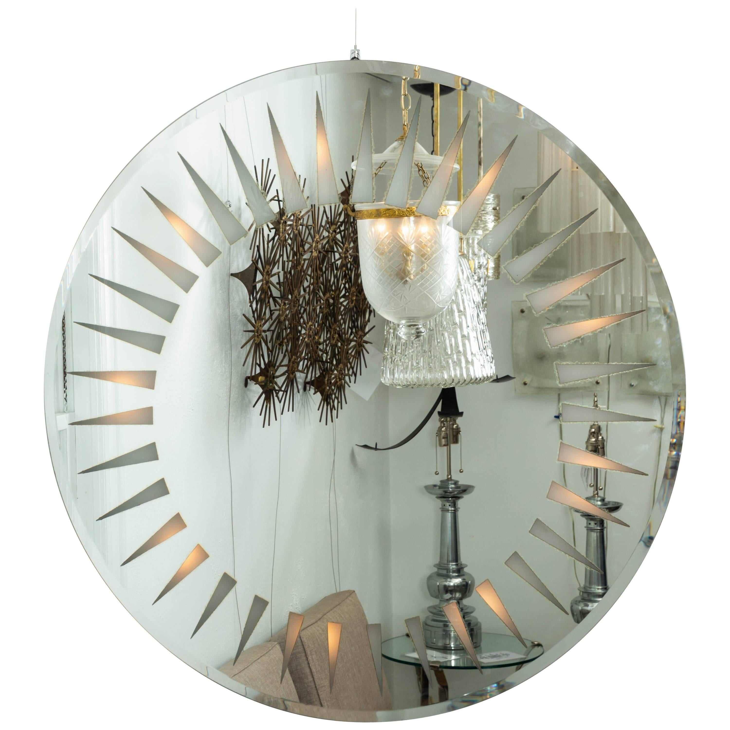 Gilt wood Swedish Art Deco mirror with sunburst and oil lamp motif. at ...