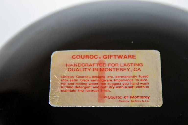 Circular Black Tray Platter Couroc of Monterey California 1960's For ...